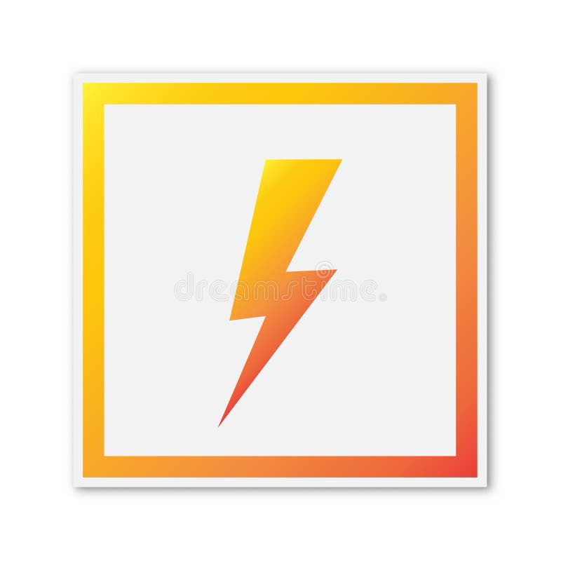 Warning Symbol with Lightning Icon Isolated Stock Illustration ...