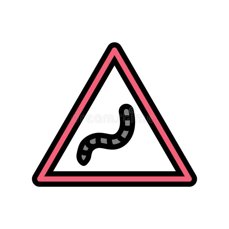 Warning Symbol Worm Parasite Color Icon Vector Illustration Stock ...