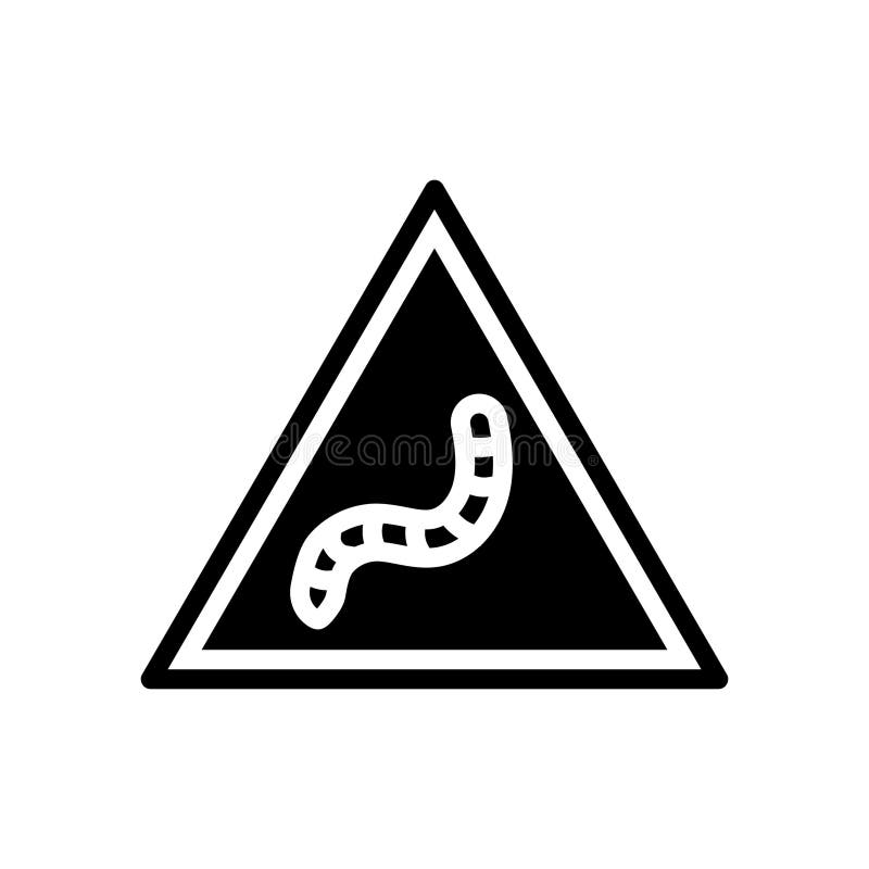 Warning Symbol Worm Parasite Glyph Icon Vector Illustration Stock ...