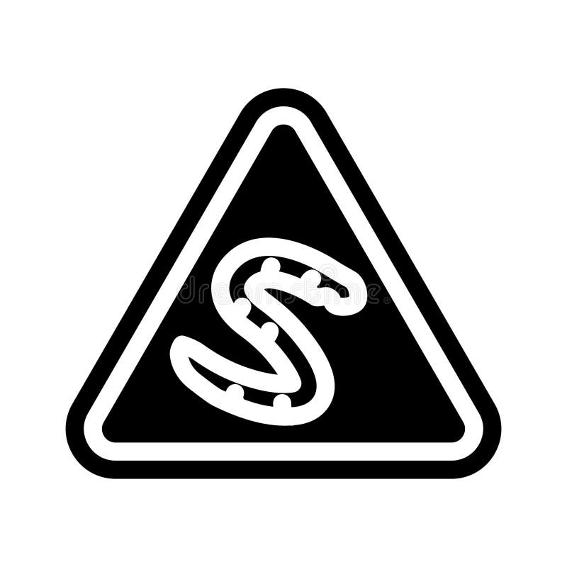 Warning Symbol Worm Parasite Glyph Icon Vector Illustration Stock ...