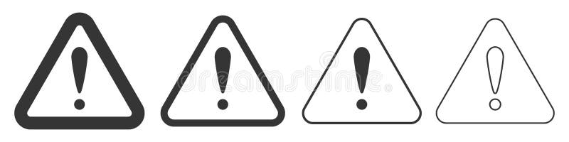 Warning Symbols with Exclamation Mark Stock Illustration - Illustration ...