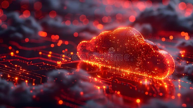 Warning of System Issues in Cloud Computing Network Red Cloud System Alert. Concept Cloud Stock ...