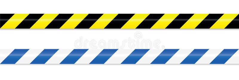 Warning Tape Blue White and Yellow Black Stock Vector - Illustration of ...