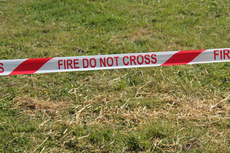 Warning Tape. stock photo. Image of white, fireman, limit - 60980682