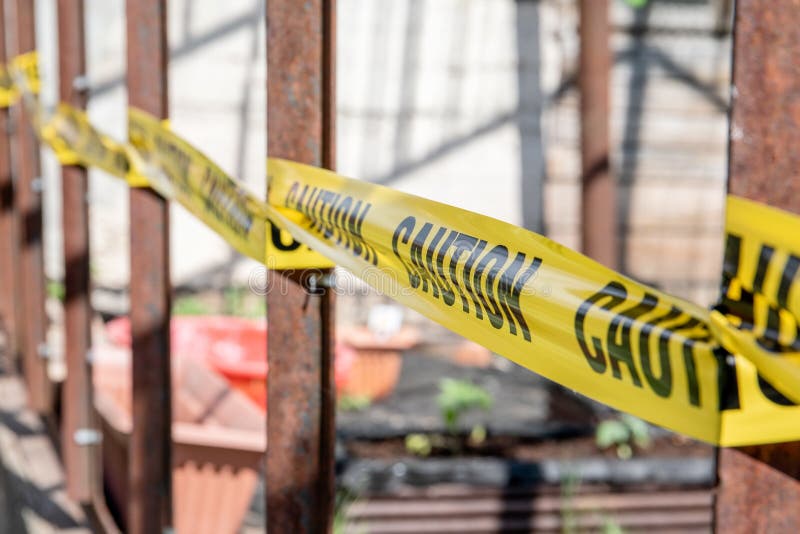 Warning Tape. Metal Constructions Stock Image - Image of business ...