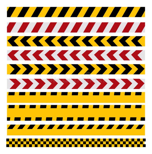 Warning Tapes Set for Construction and Crime Stock Vector ...
