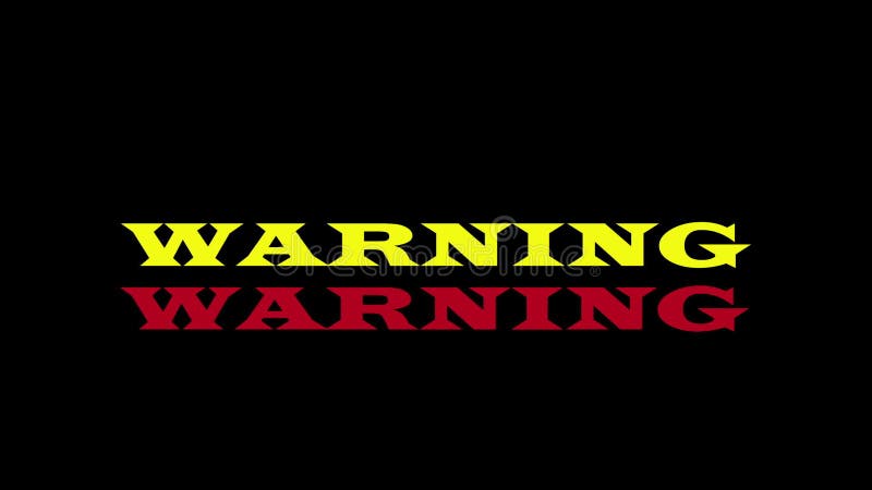 WARNING, text animation stock video. Video of modern - 214463559