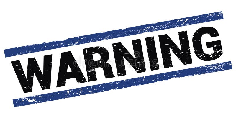 WARNING Text on Black-blue Rectangle Stamp Sign Stock Illustration ...
