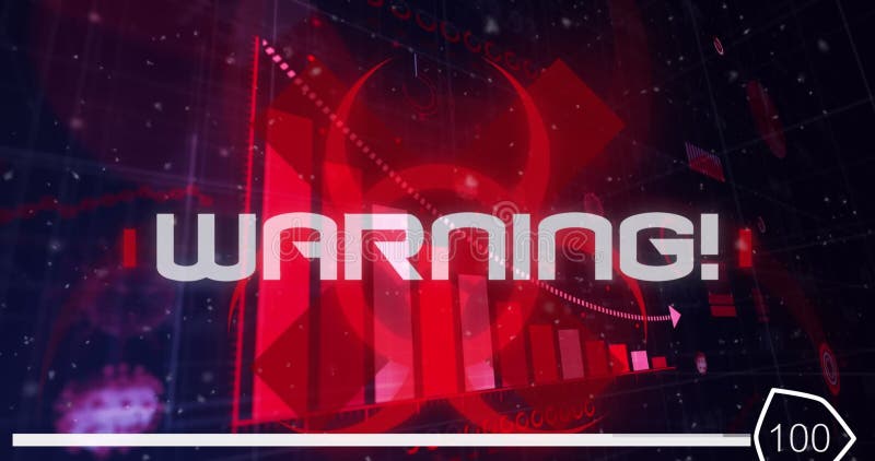 Warning Text Over Biohazard Symbol Against Multiple Covid-19 Cells and ...