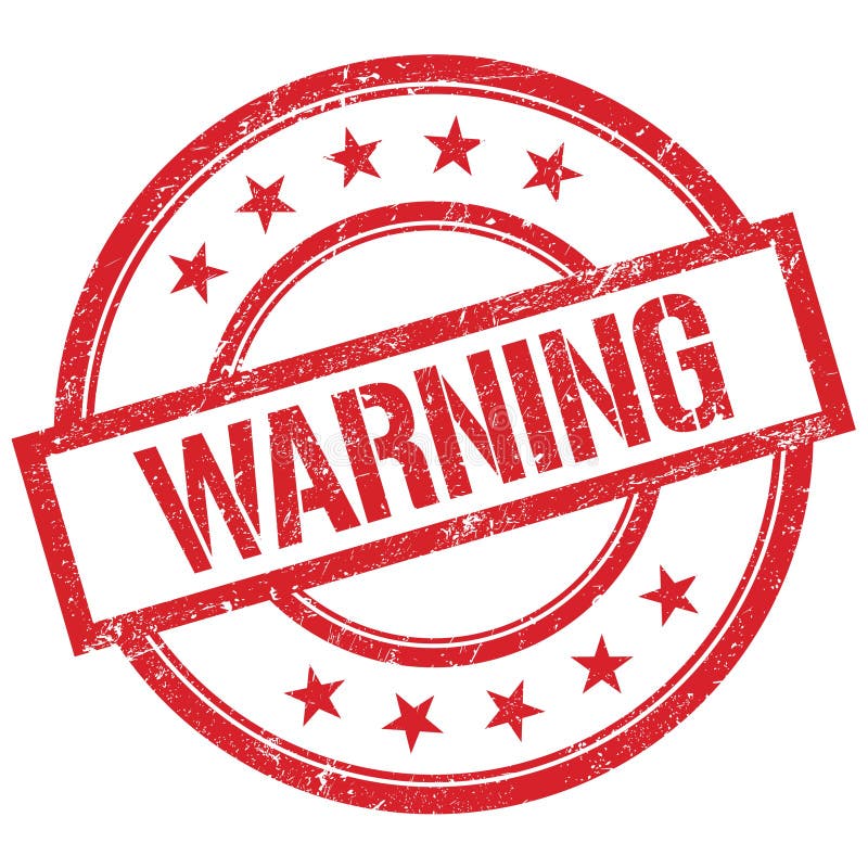 WARNING Text Written on Red Vintage Stamp Stock Illustration ...