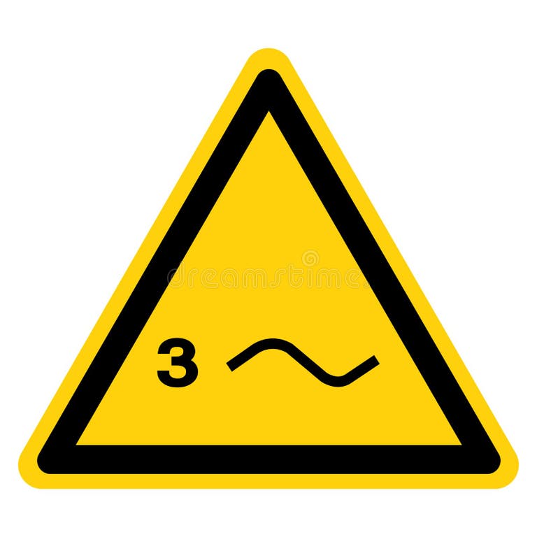 Warning Three Phase Power Symbol Sign, Vector Illustration, Isolate on ...