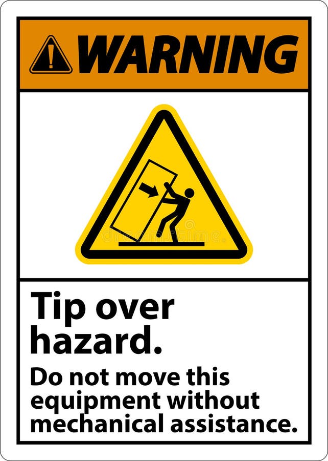 Warning Tip Over Hazard Do Not Move Label on White Background Stock ...