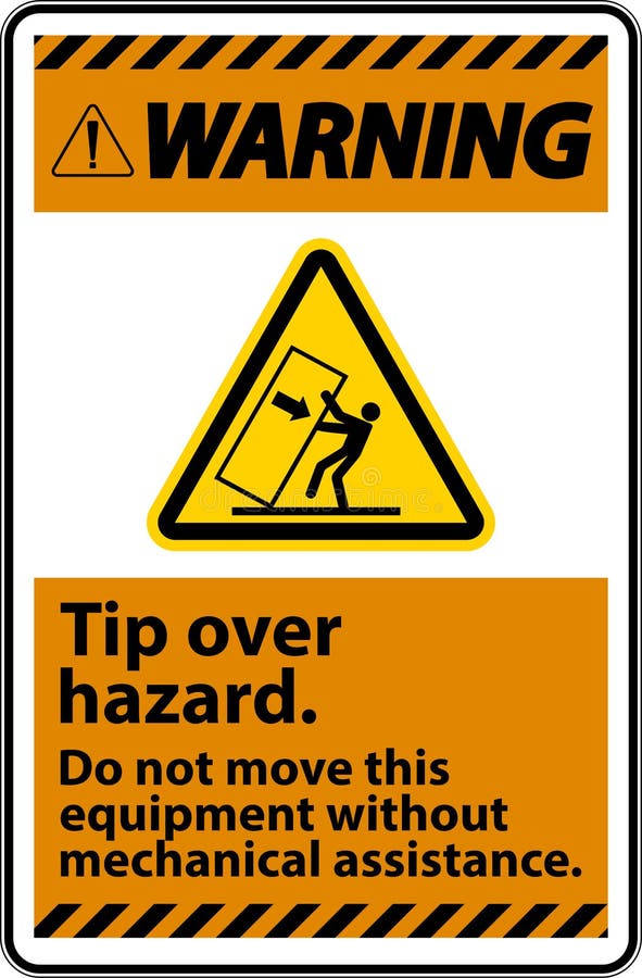 Warning Tip Over Hazard Do Not Move Label on White Background Stock ...