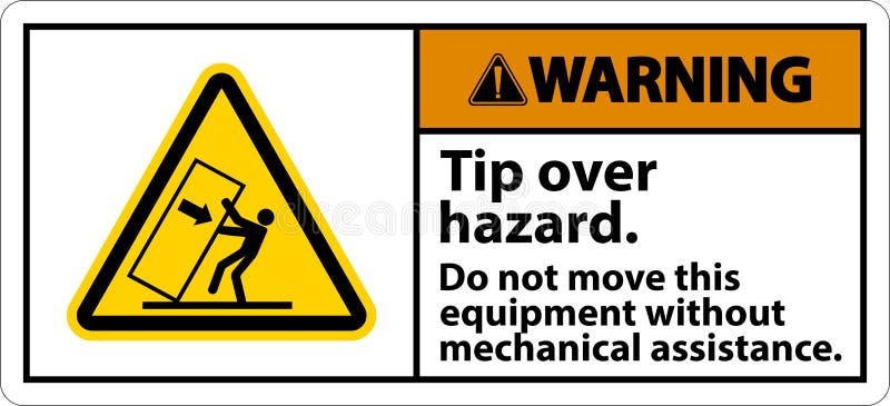 Warning Tip Over Hazard Do Not Move Label on White Background Stock ...