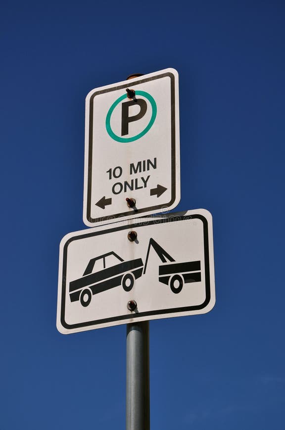 Warning tow away zone sign stock image. Image of vigilance - 21645273