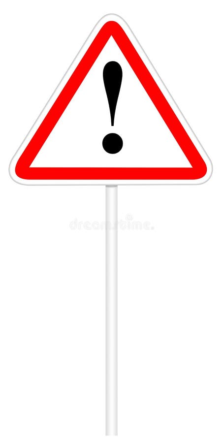 Warning Traffic Sign - Danger Road Stock Illustration - Illustration of ...