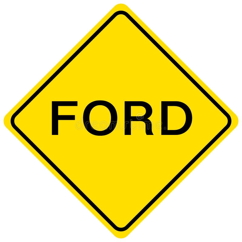 Ford Warning Traffic Sign Isolated on Transparent Background Stock ...