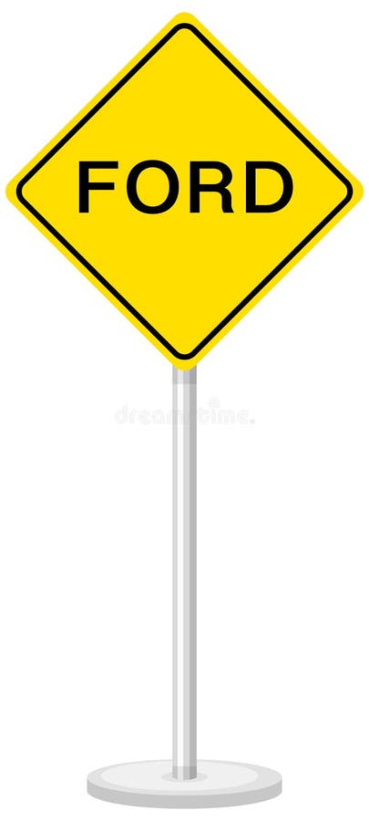 Ford Warning Traffic Sign Isolated on Transparent Background Stock ...