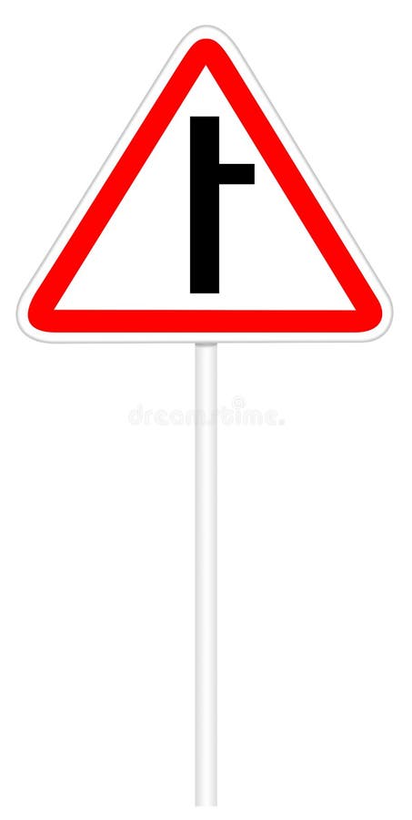 Warning Traffic Sign - Road Intersection Stock Photo - Image of ...