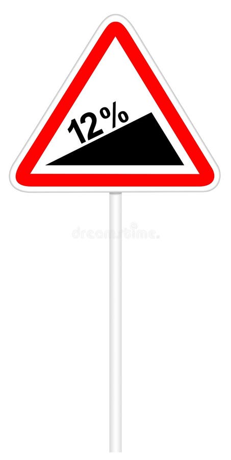 Warning Traffic Sign - Steep Climb Stock Illustration - Illustration of ...