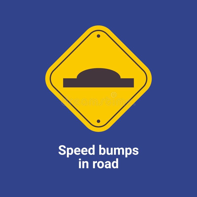Warning Traffic Signs, Speed Bumps in Road Stock Vector - Illustration ...