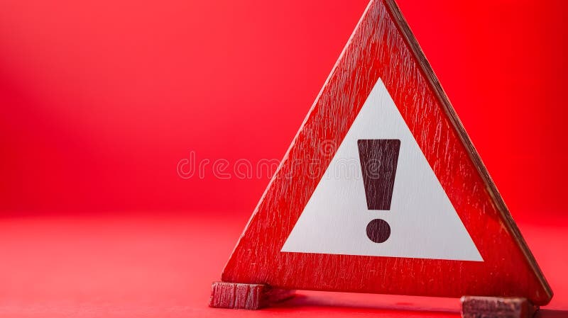 Warning Triangle on a Bright Red Background Stock Illustration ...