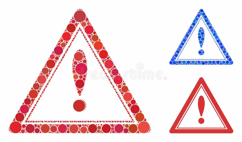 Warning Triangle Mosaic Icon of Spheric Items Stock Vector ...