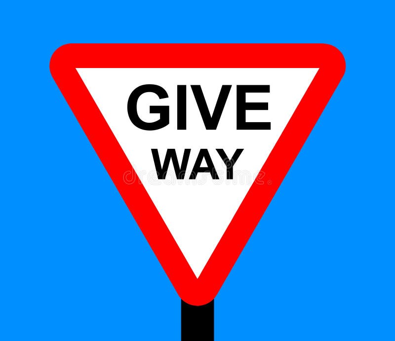 Warning Triangle GIVE WAY Sign Stock Vector - Illustration of ...