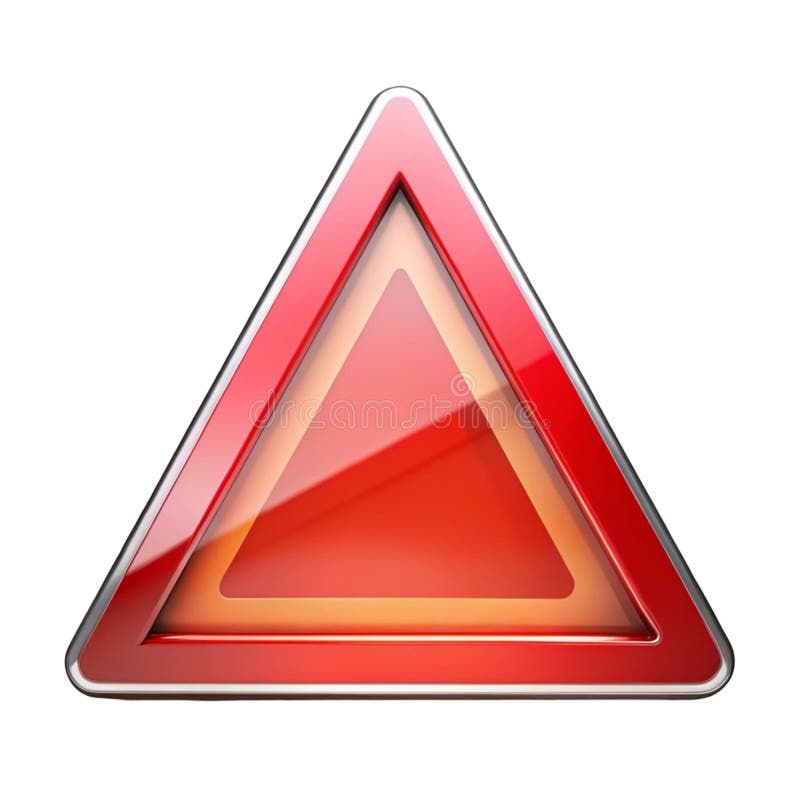 Warning Triangle Hazard Sign Isolated on White Background Stock ...