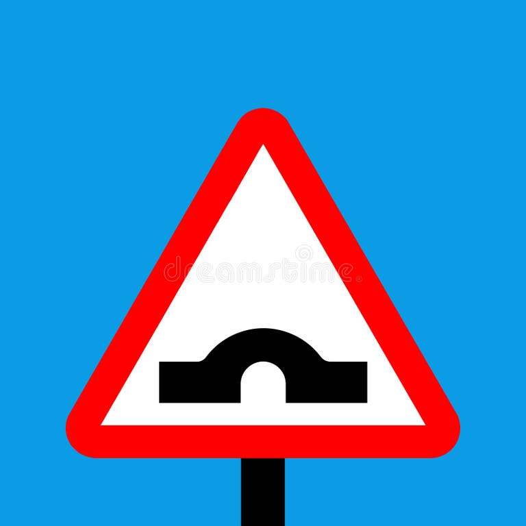 Warning Triangle Hump Bridge Stock Illustration - Illustration of ...