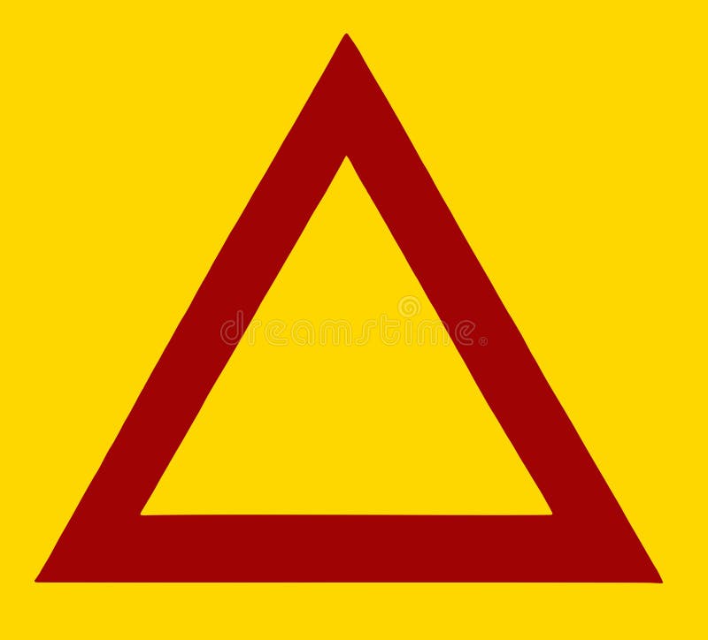 Warning Triangle Icon on Yellow Background Stock Illustration ...