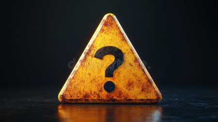 Warning Triangle with Question Mark Design for Safety and Cautionary ...