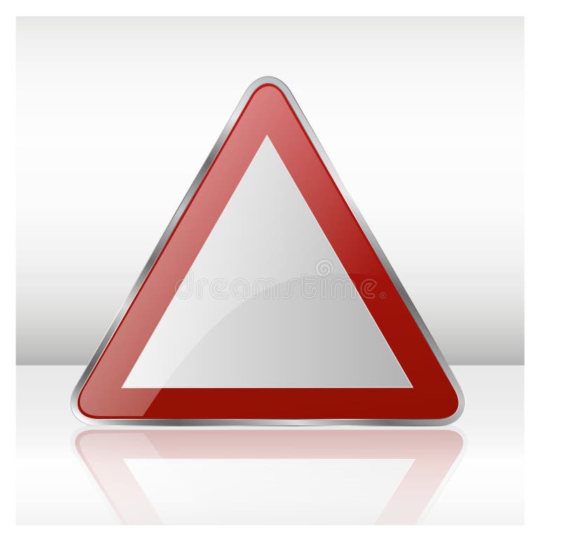 Triangle Red Warning Sign, Vector Illustratiopn Isolated On White ...