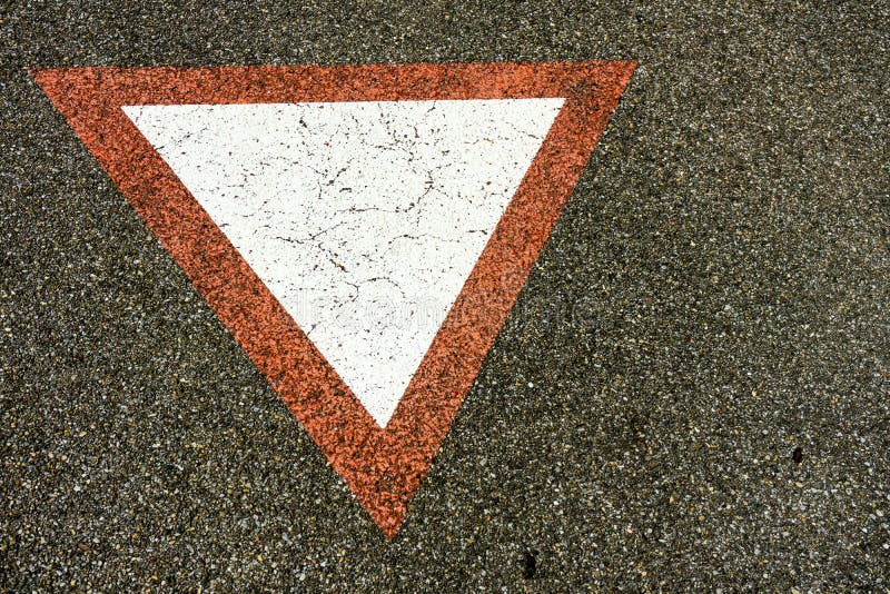 Warning Triangle Sign on Concrete Stock Photo - Image of important ...