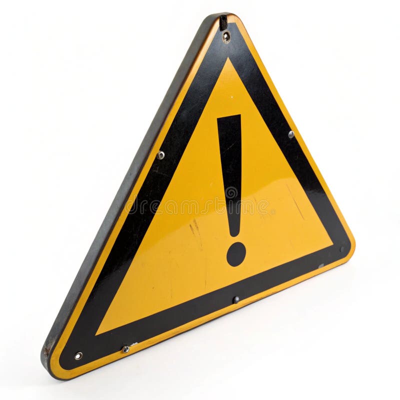 Warning Triangle Sign Isolated on White Background Stock Illustration ...