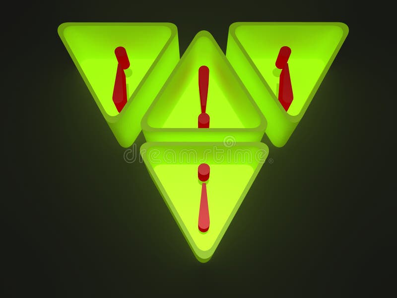 Warning triangle signs stock illustration. Illustration of attention ...