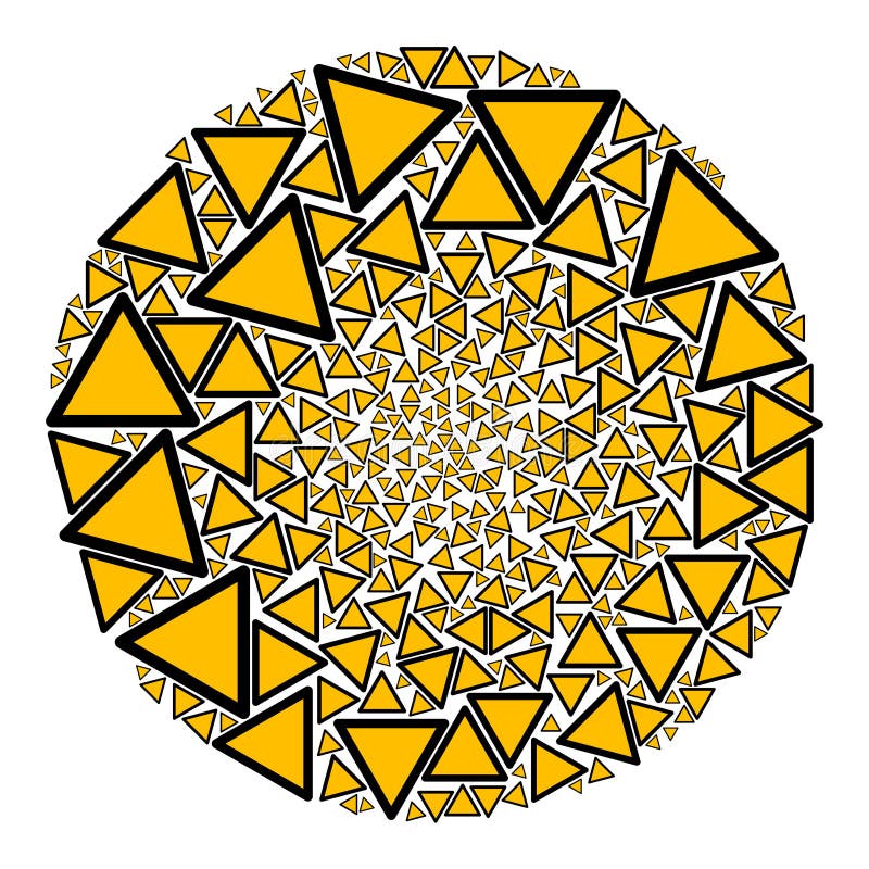 Warning Triangle Template Icon Spheric Bubble Collage Stock Vector ...