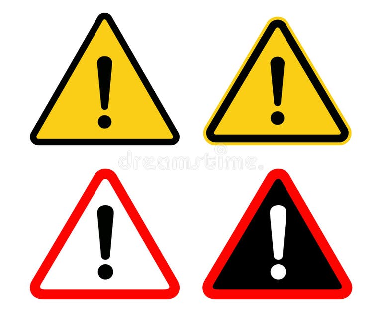Warning Triangles with Exclamation Point Stock Vector - Illustration of ...