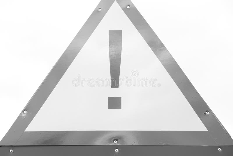 Warning Triangular Red and Yellow Hazard Sign, Taken Outside and ...