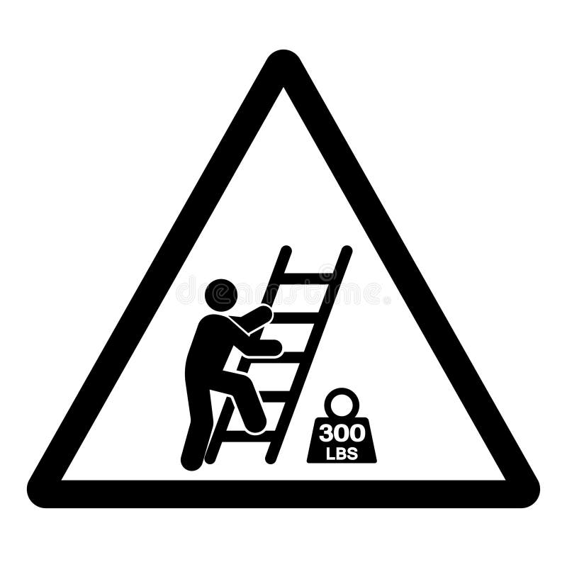 Warning Type Ladder Maximum Load 300 LBS Symbol Sign, Vector ...