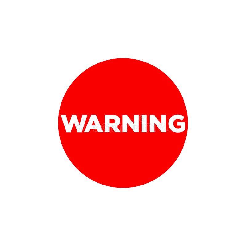 Warning Typography Icon. Red Warning Vector Symbol Stock Vector ...