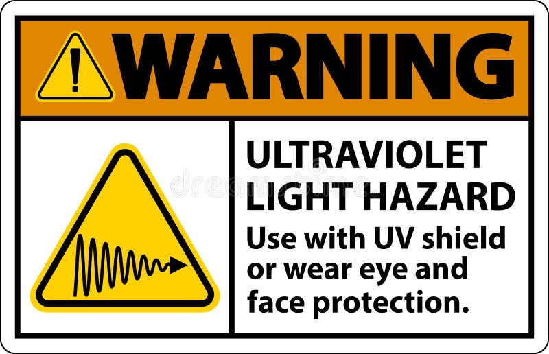 Warning Ultraviolet Light Hazard Label on White Background Stock Vector ...