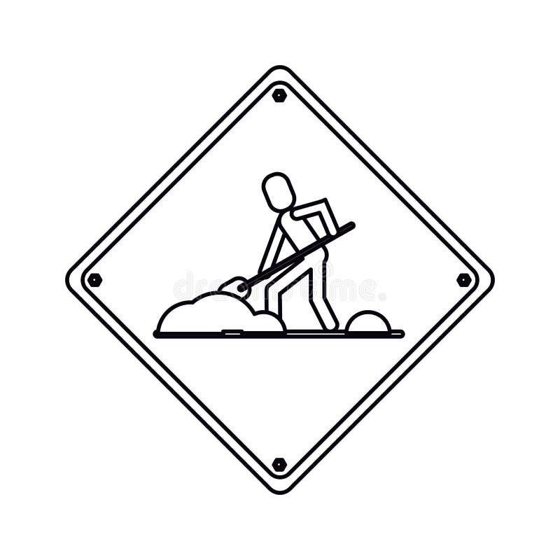 Warning Under Construction Repair Sign Outline Stock Vector ...