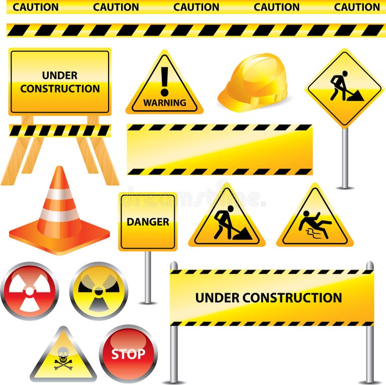 Construction Warning Signs Stock Illustrations – 8,261 Construction ...