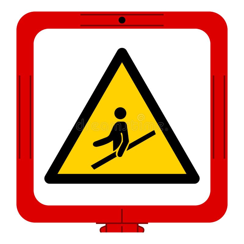 Warning Use Handrail Symbol Sign,Vector Illustration, Isolated on White ...