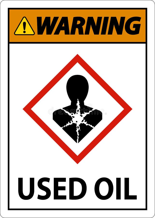 Danger Used Oil Sign on White Background Stock Vector - Illustration of ...