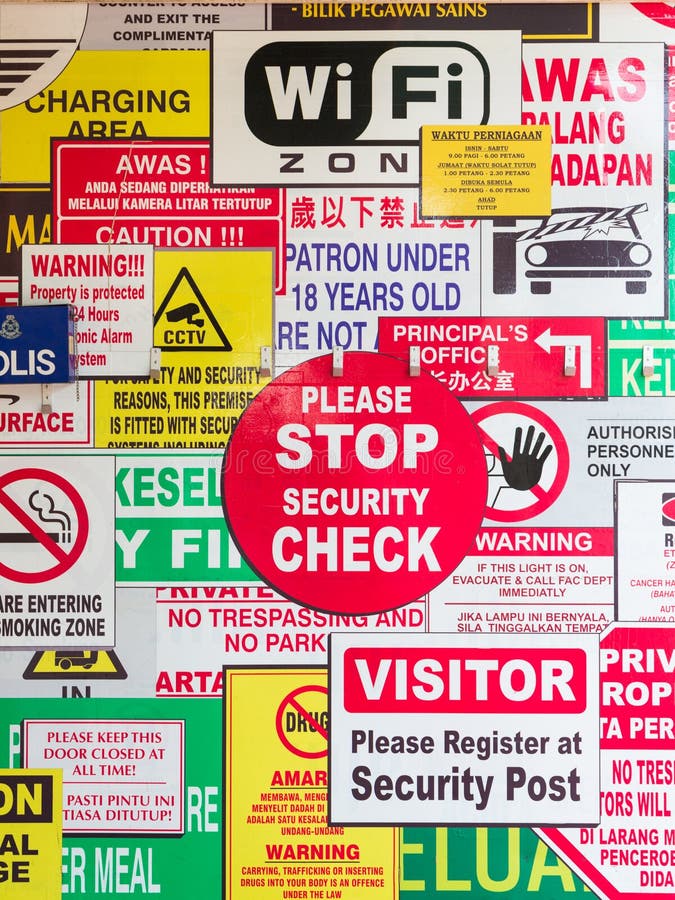 Warning safety stickers stock photo. Image of labels - 28706424