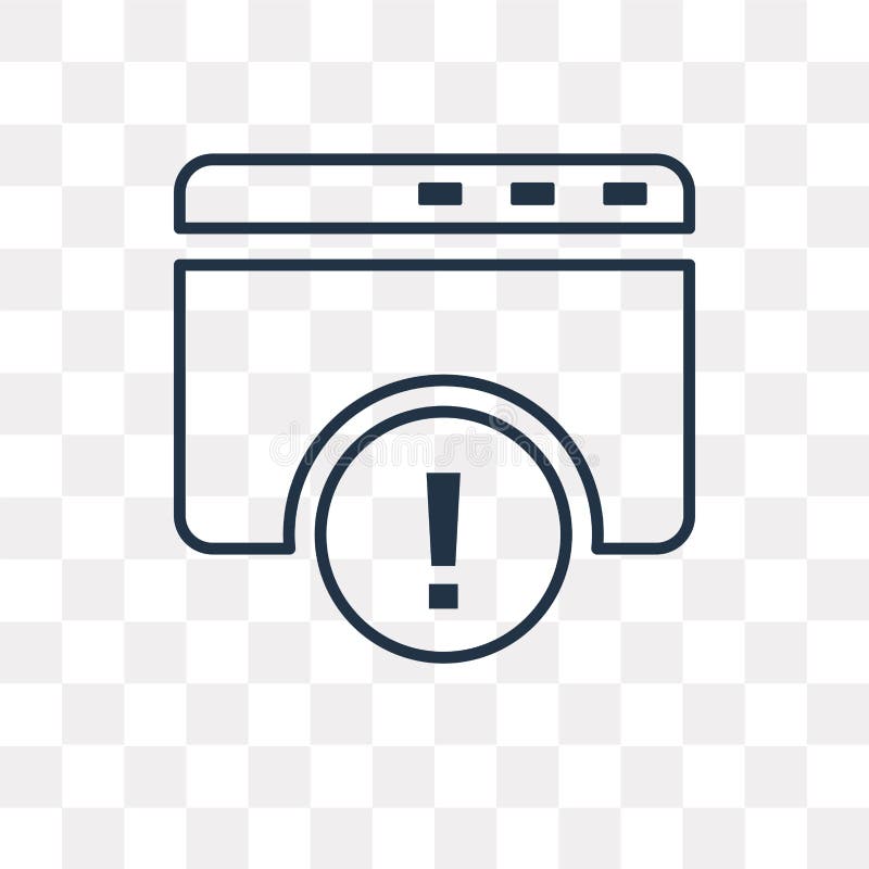 Warning Vector Icon Isolated on Transparent Background, Linear W Stock ...
