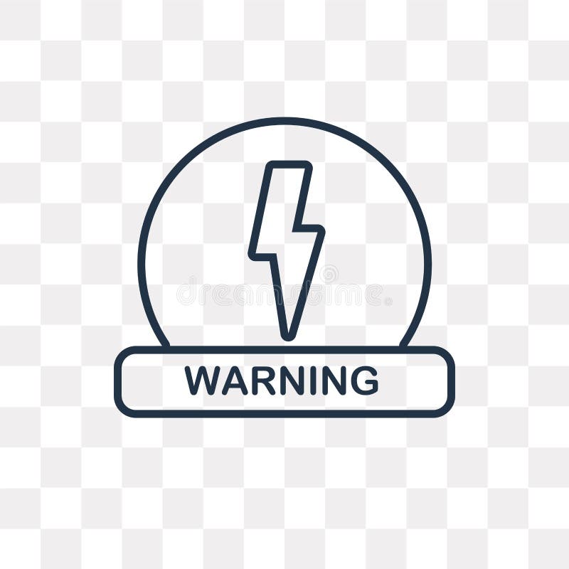 Warning Vector Icon Isolated On Transparent Background, Linear W Stock ...