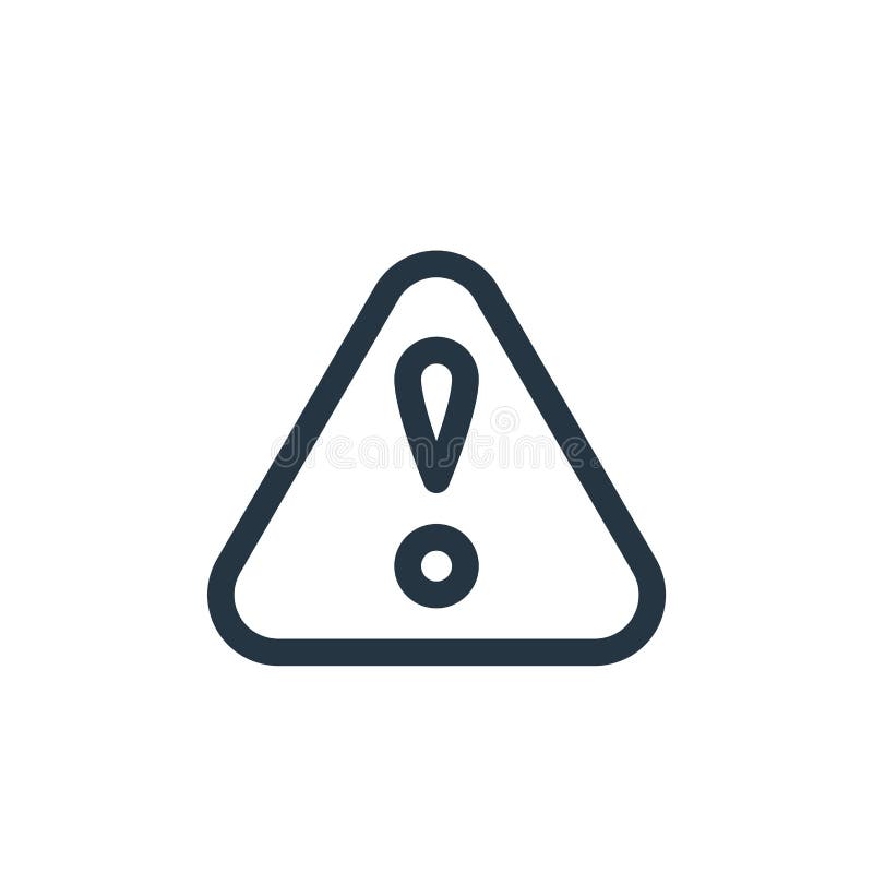 Warning Vector Icon Isolated on White Background. Outline, Thin Line ...